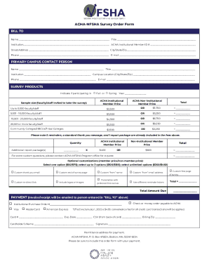 Fillable Online Acha-nfsha Survey Order Form Fax Email Print - pdfFiller