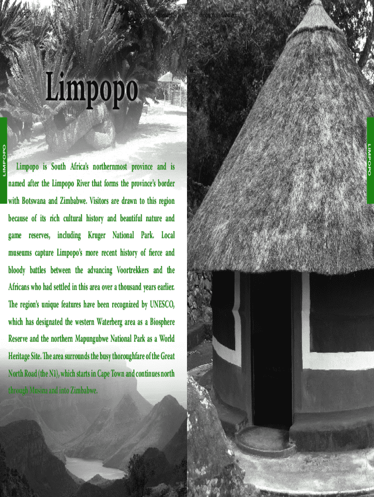 Fillable Online Limpopo is South Africas northernmost province and is ...