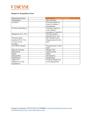 Fillable Online Manpower Requisition Form Fax Email Print - pdfFiller