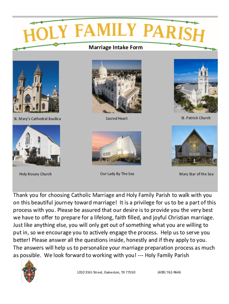 Fillable Online Wedding Intake Form - Mary Queen of Martyrs Catholic ...