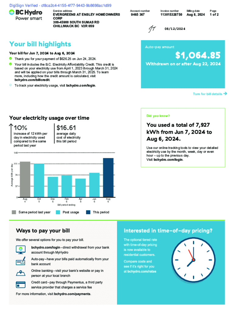 Fillable Online Utility Billing Summary for Evergreens at Ensley Fax Email Print - pdfFiller