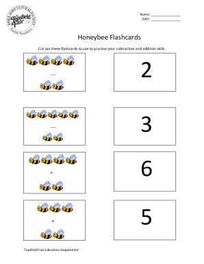 Fillable Online Honeybee Flashcards for Math Practice Fax Email Print ...