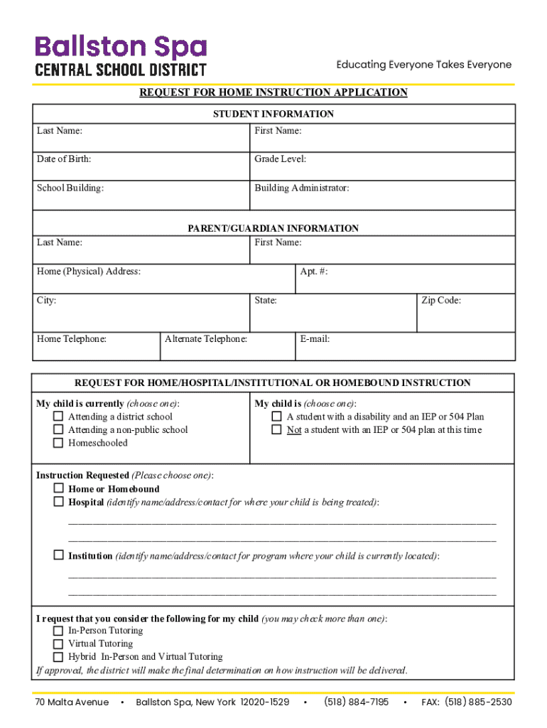 Fillable Online Home Tutor Request Form-Fillable Fax Email Print ...