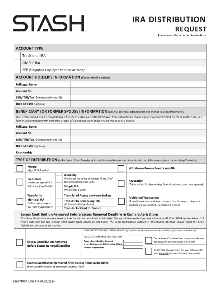 Fillable Online Ira Distribution Request Form Fax Email Print - pdfFiller