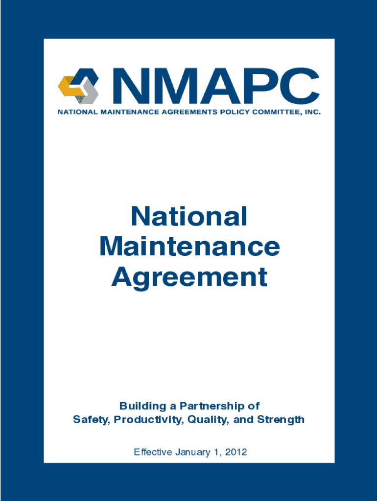 Fillable Online National Maintenance Agreement gives the customer what ...