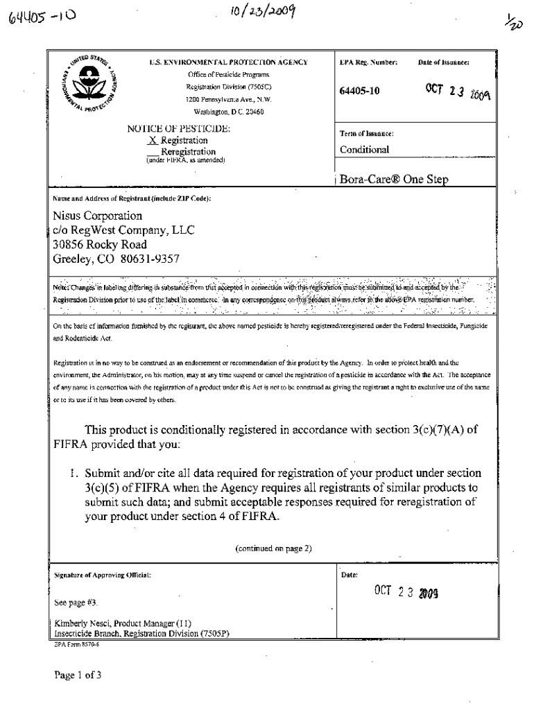 Fillable Online Bora-care® One Step Registration Notice Fax Email Print - pdfFiller