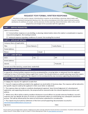 Fillable Online Request for Formal Written Response on Building or ...