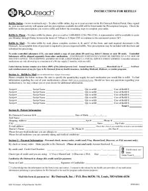 Fillable Online Instructions for Refills Fax Email Print - pdfFiller