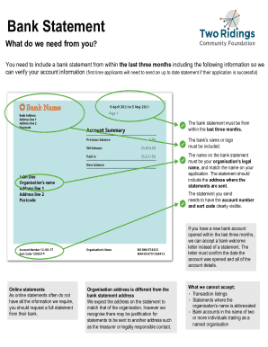 Fillable Online Submission Guidelines for Bank Statement Fax Email ...