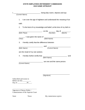Aka Name Affidavit Doc Template | pdfFiller