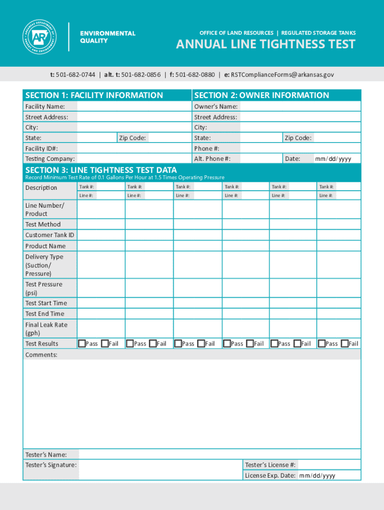 Fillable Online 542-0178 Line Tightness Test Form Fax Email Print ...