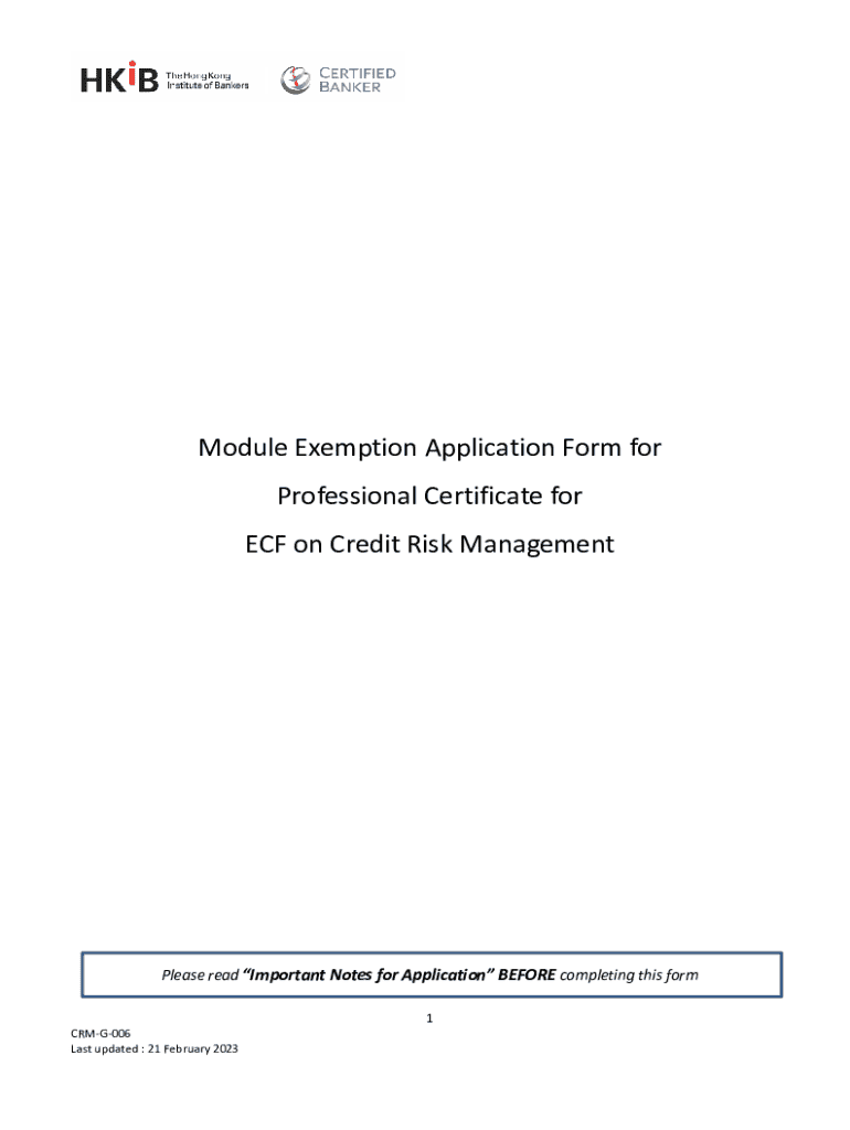 Fillable Online Module Exemption Application Form Fax Email Print ...