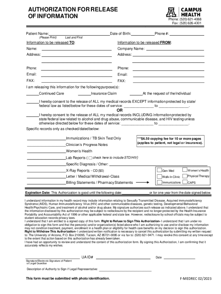 Fillable Online Authorization for Release of Medical Records Fax Email Print - pdfFiller