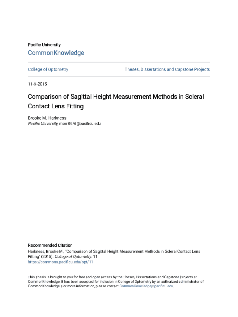 Fillable Online Comparison of Sagittal Height Measurement Methods in ...