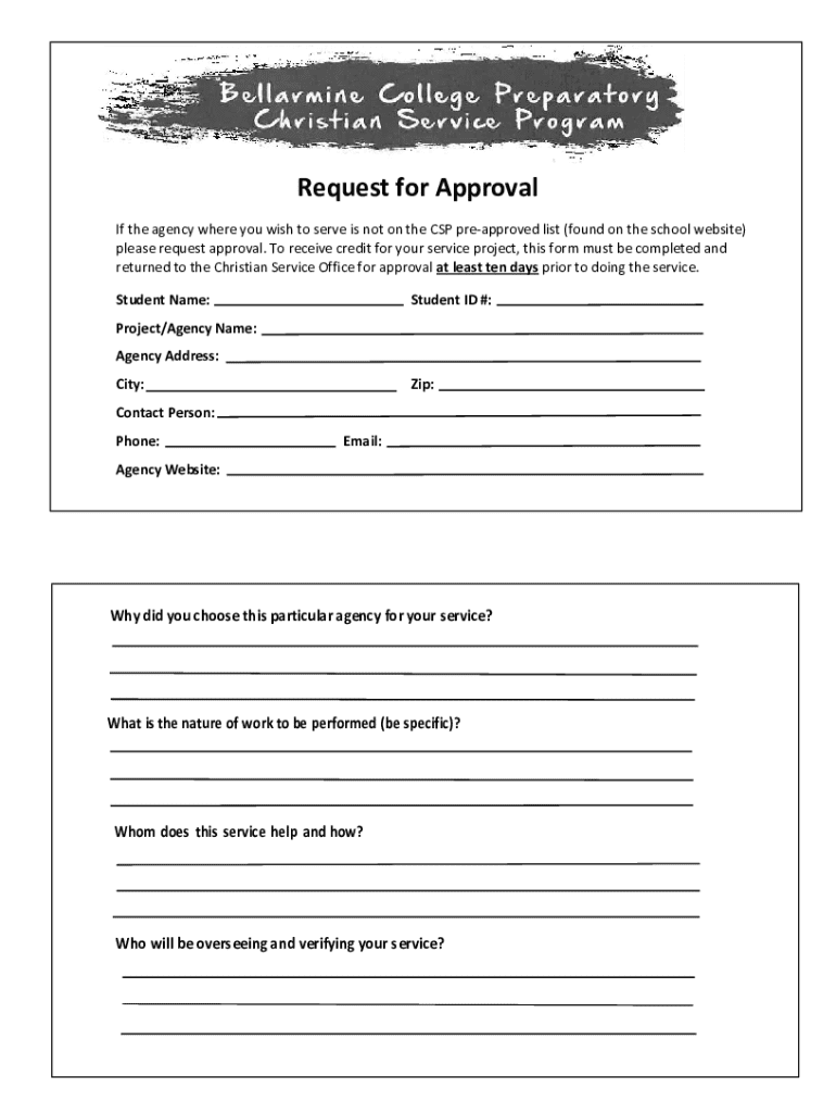Fillable Online Request for Service Project Approval Fax Email Print - pdfFiller