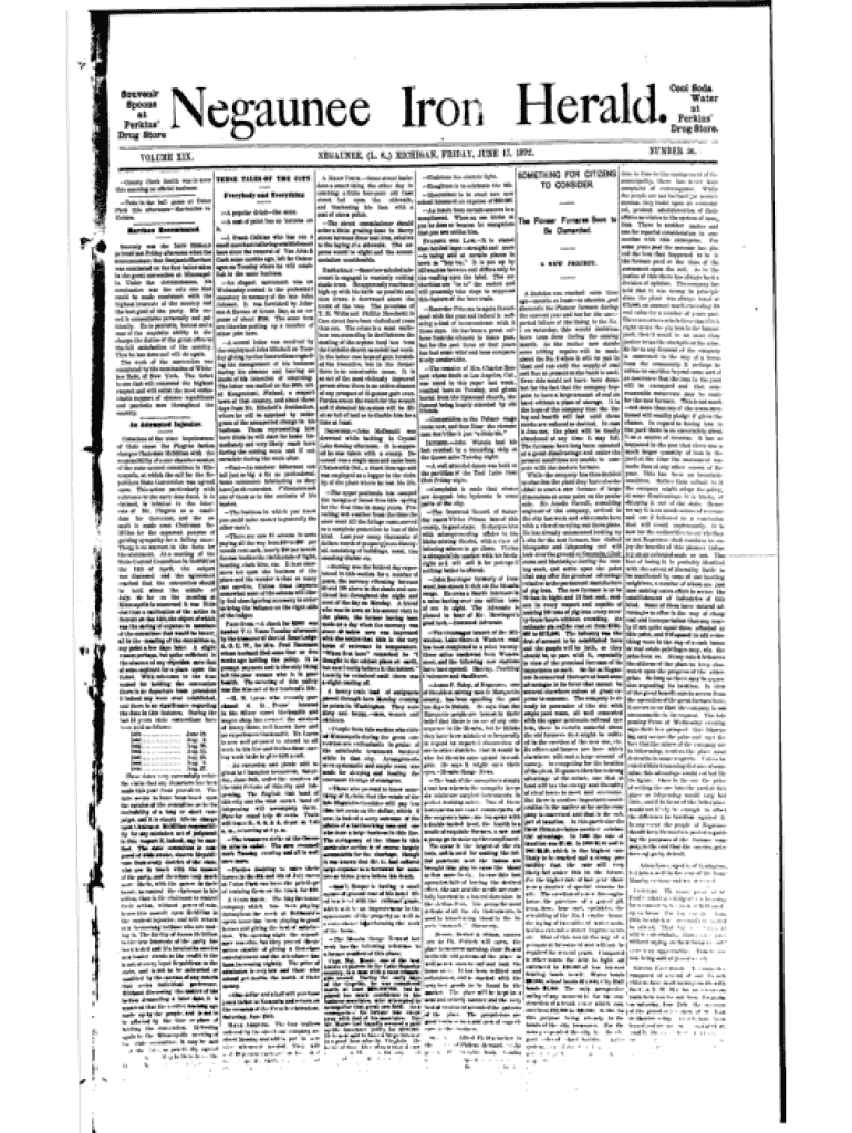 Fillable Online Friday, June 17th, 1892 Fax Email Print - pdfFiller