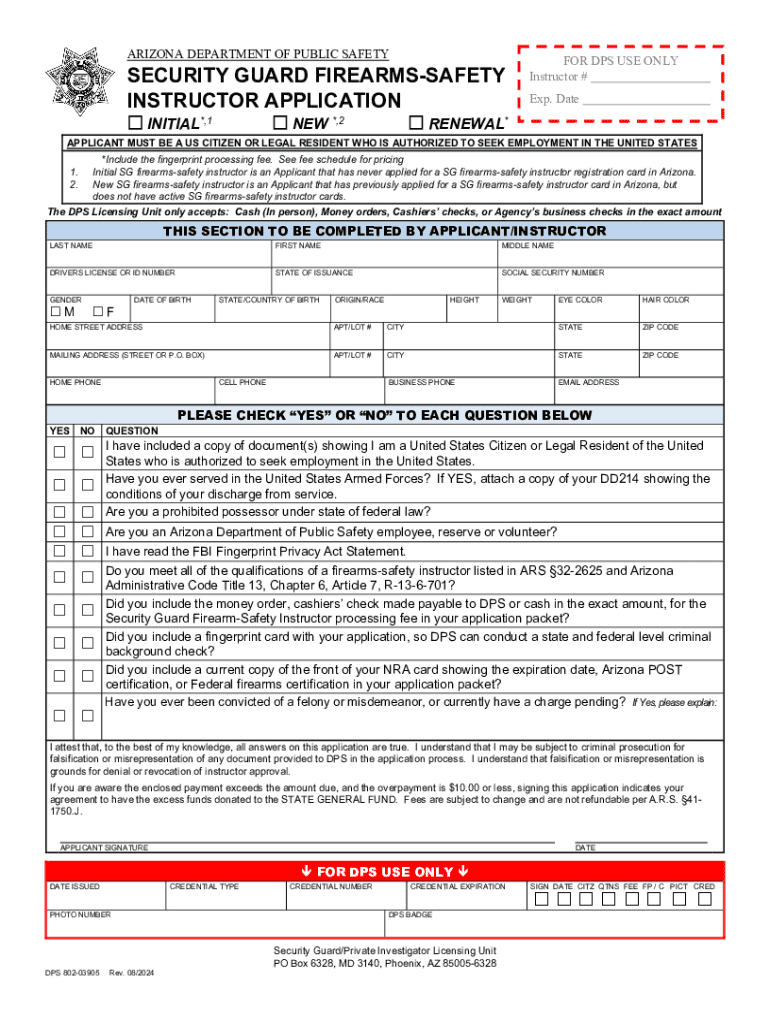 Fillable Online 03905 - SG Firearms-Safety Instructor Application. Firearms/Safety Instructor ...