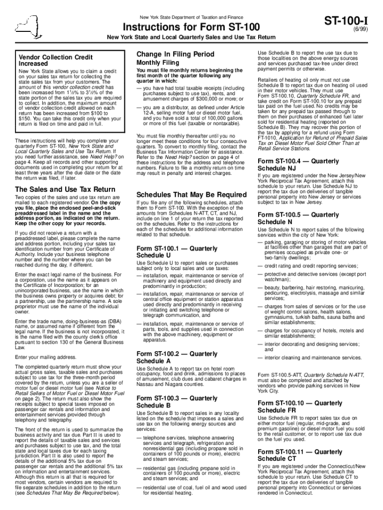 Fillable Online New York State and Local Quarterly Sales and Use Tax ...
