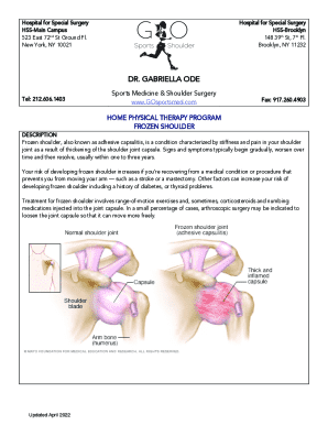 Fillable Online Frozen Shoulder Description and Treatment Fax Email ...