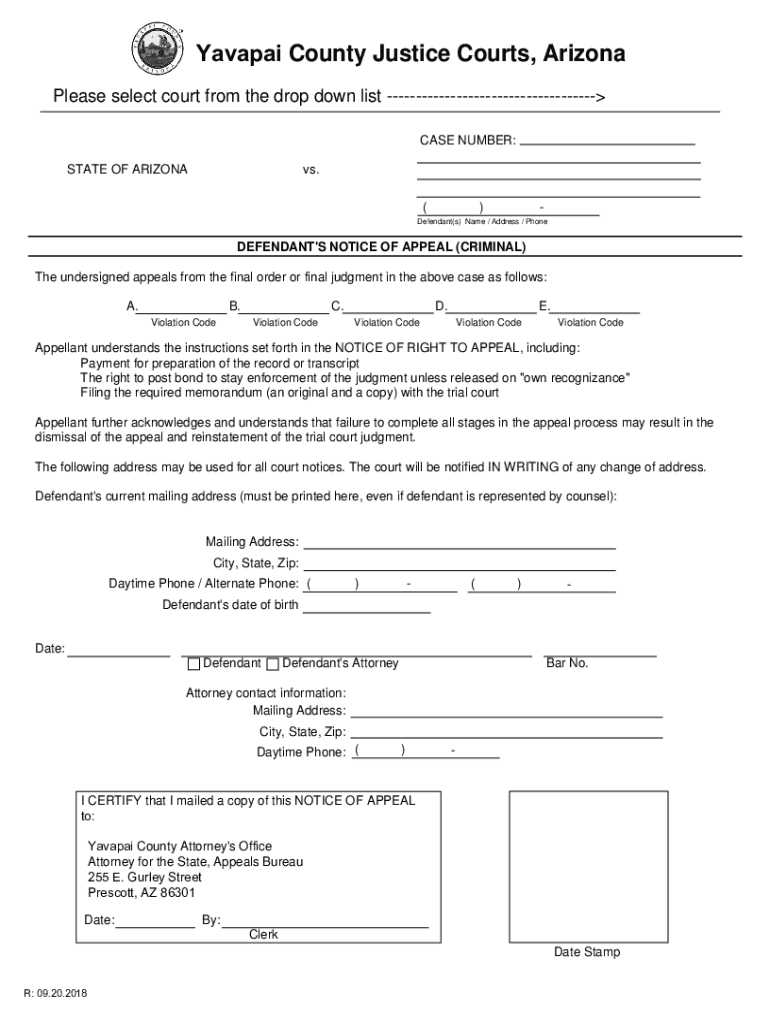 Fillable Online Defendant's Notice of Appeal Fax Email Print - pdfFiller