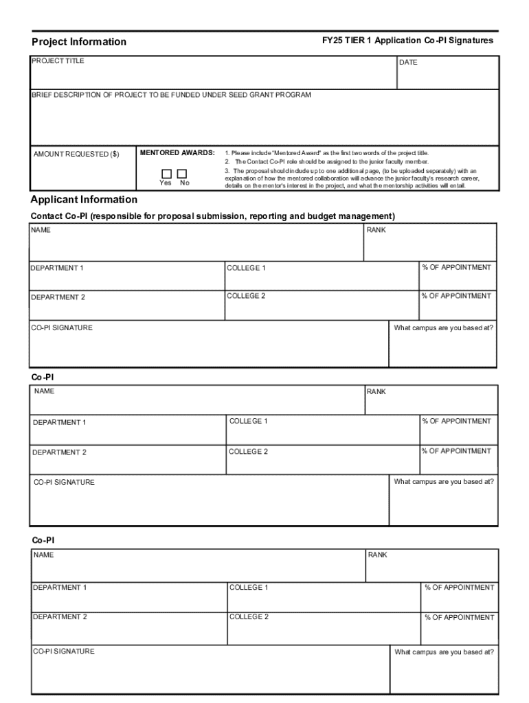 Fillable Online Fy25 Tier 1 Application Instructions Fax Email Print - pdfFiller