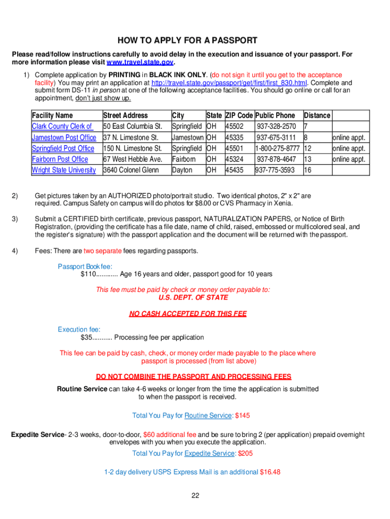 Fillable Online How to Apply for a Passport Fax Email Print - pdfFiller