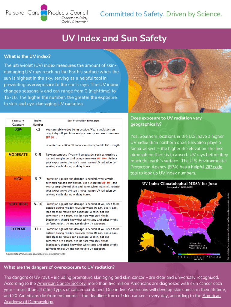 Fillable Online UV Index and Sun Safety Fact Sheet Fax Email Print ...