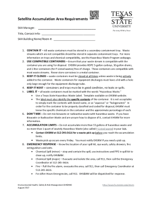 Fillable Online Satellite Accumulation Area Guidelines Fax Email Print ...