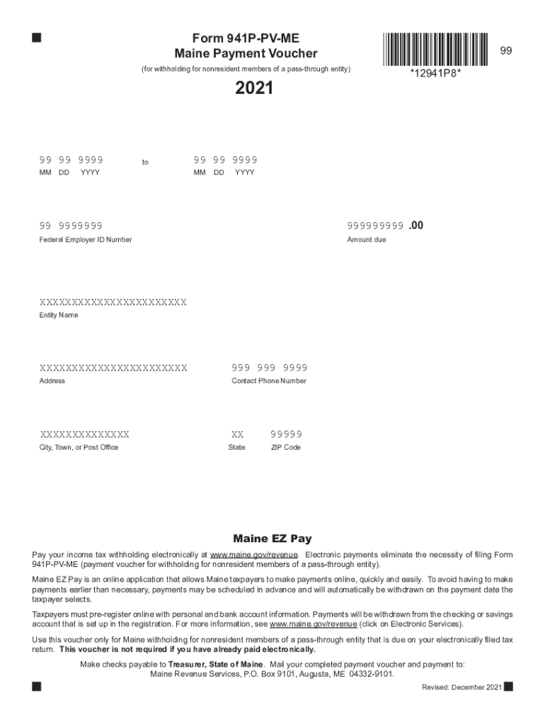 Fillable Online Maine Payment Voucher Fax Email Print - pdfFiller