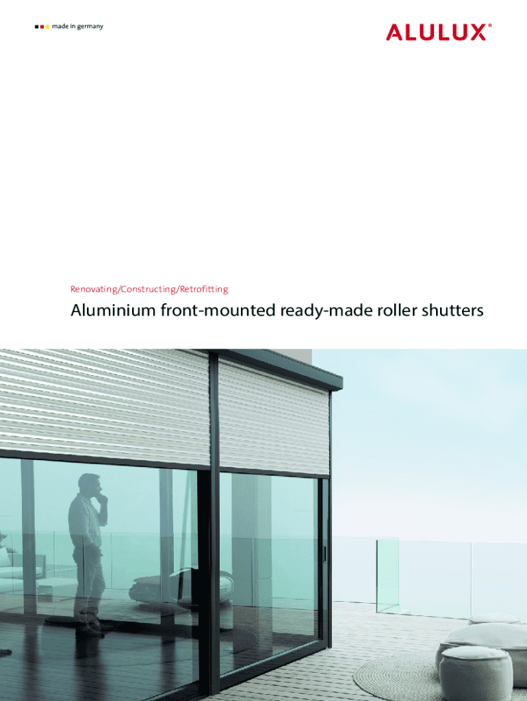 Fillable Online Aluminium front-mounted ready-made roller shutters ...