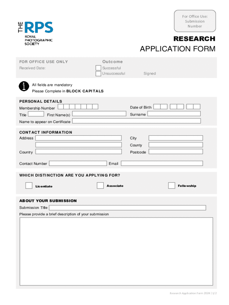 Fillable Online Research Application Form 2024 Fax Email Print - pdfFiller