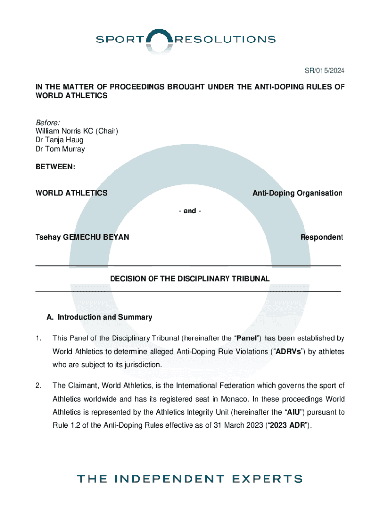 Fillable Online William Norris KC (Chair) Dr Tanja H Fax Email Print ...