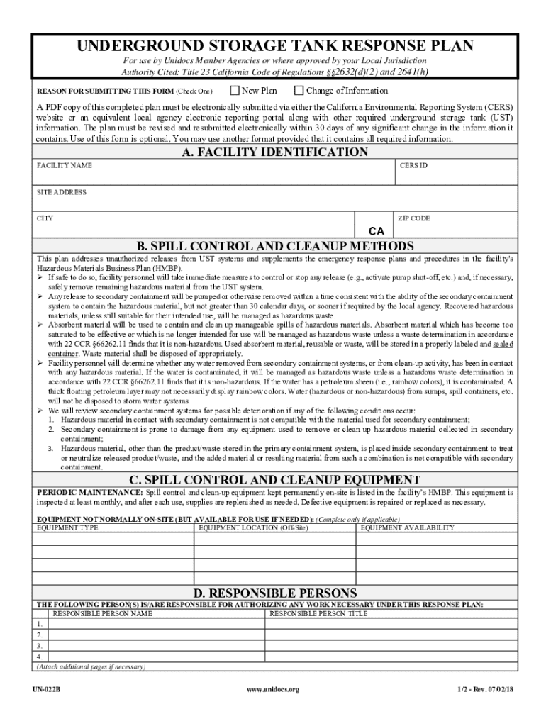 Fillable Online Underground Storage Tank System and Sump Closure ...