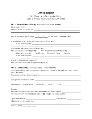 Fillable Online Dental Health Assessment Form Fax Email Print - pdfFiller
