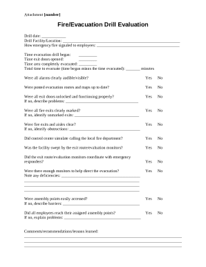 Fire/evacuation Drill Evaluation Doc Template | pdfFiller