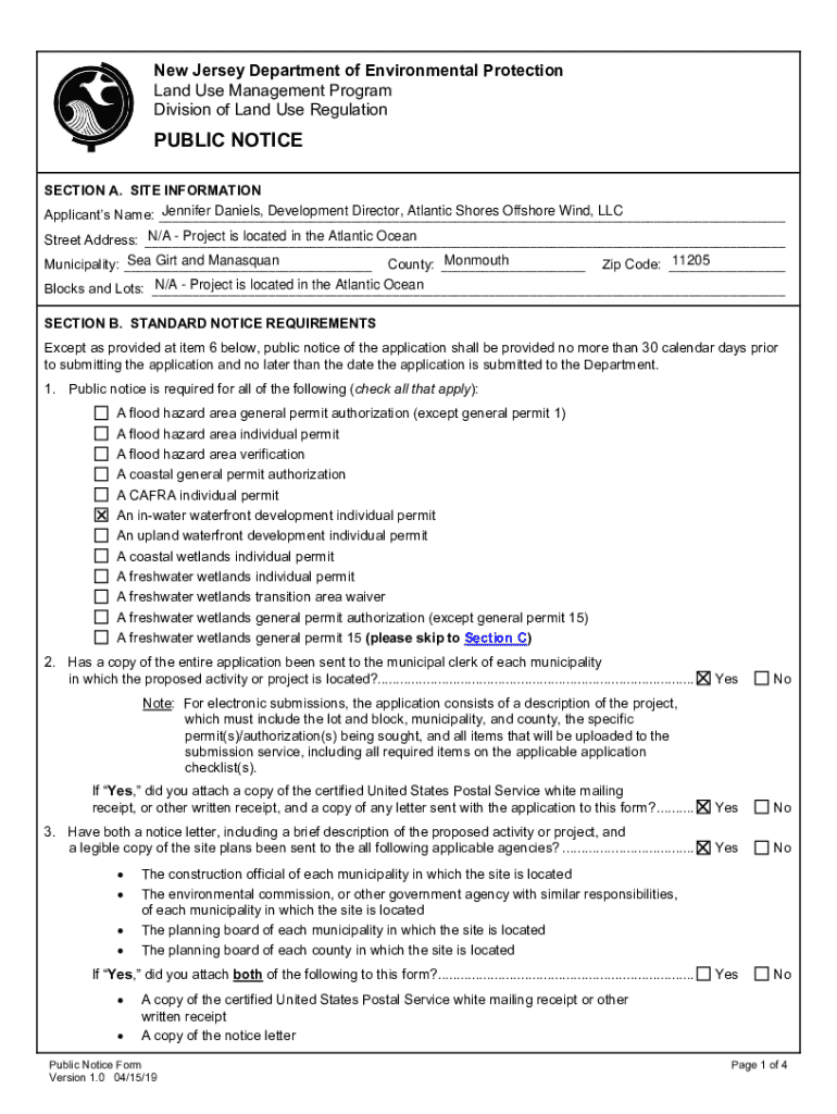 Fillable Online Atlantic Shores Offshore Wind - Monmouth Export Cable ...