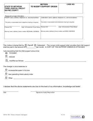 Fillable Online Motion to Modify Child Support Fax Email Print - pdfFiller