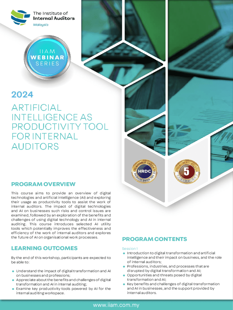 Fillable Online Artificial Intelligence as Productivity Tool for Internal Auditors - Webinar ...