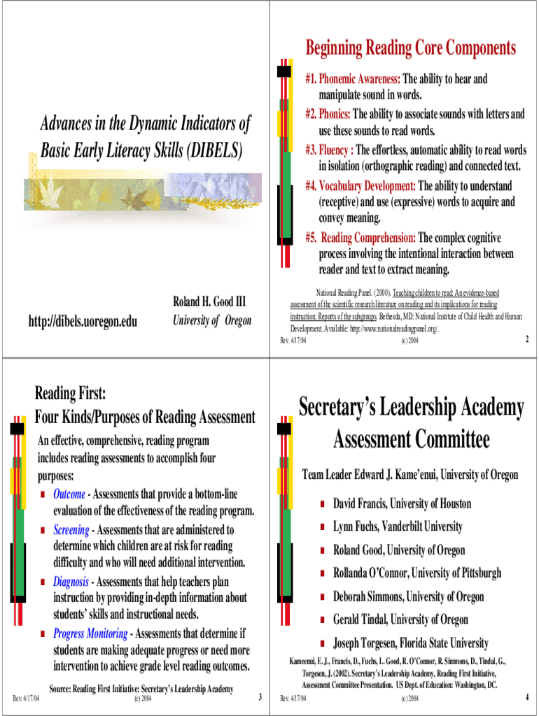 Fillable Online Five Pillars of Reading: Key Elements for Literacy ...