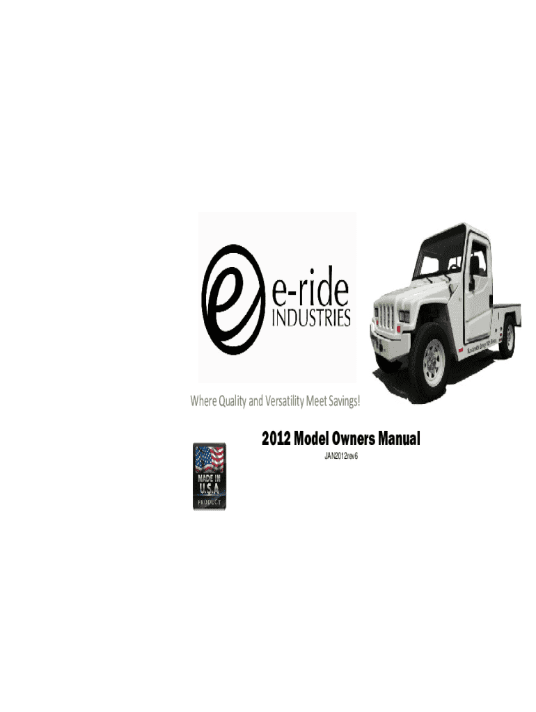 Fillable Online E-Ride Electric Utility Vehicles Eride Fax Email Print ...
