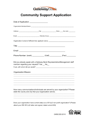Fillable Online Community Support Application Fax Email Print - pdfFiller