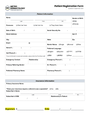 Fillable Online Patient Registration Form Fax Email Print - pdfFiller