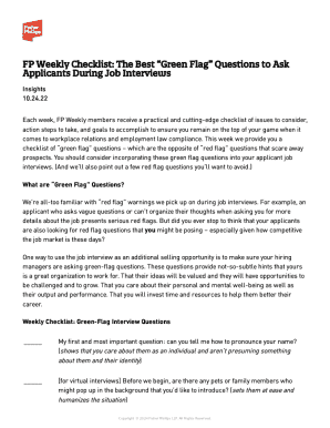 Fillable Online the Best “green Flag” Questions to Ask Applicants ...