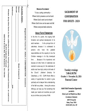 Fillable Online Sacrament of Confirmation for Adults - 2024 Fax Email ...