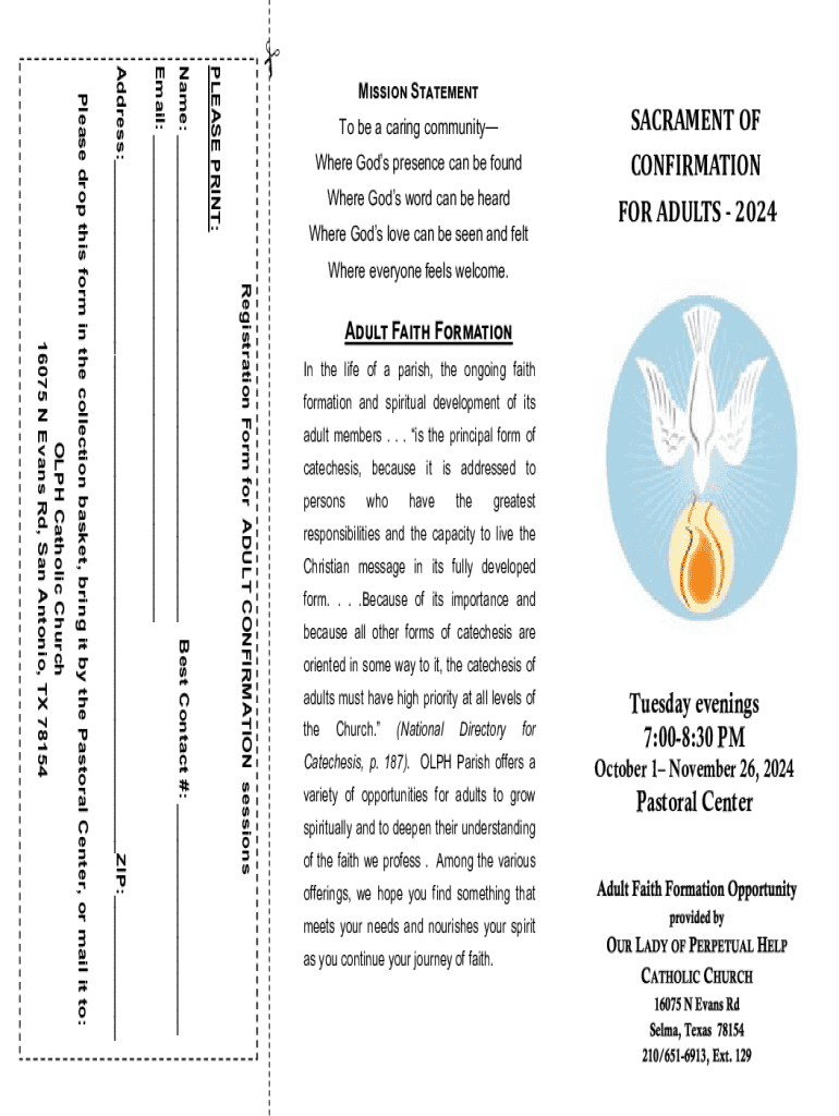 Fillable Online Sacrament of Confirmation for Adults - 2024 Fax Email ...