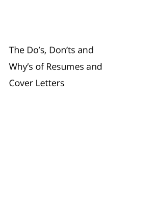 Fillable Online the Do’s, Don’ts and Why’s of Resumes and Cover Letters ...