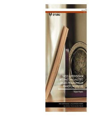 Fillable Online Thesis Supervision in International Master’s Degree Programmes in Finnish ...