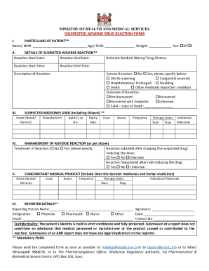 Fillable Online Adverse Drug Reaction Reporting Fax Email Print - pdfFiller