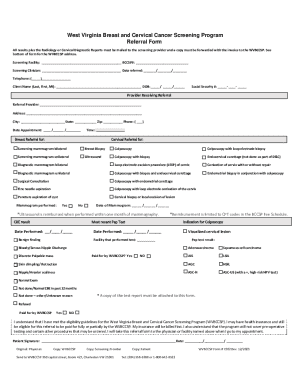 Fillable Online Referral Form for Breast and Cervical Cancer Screening ...