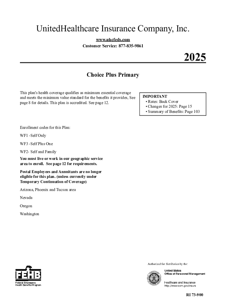 Fillable Online 2025 Unitedhealthcare Choice Plus Primary Plan Fax ...